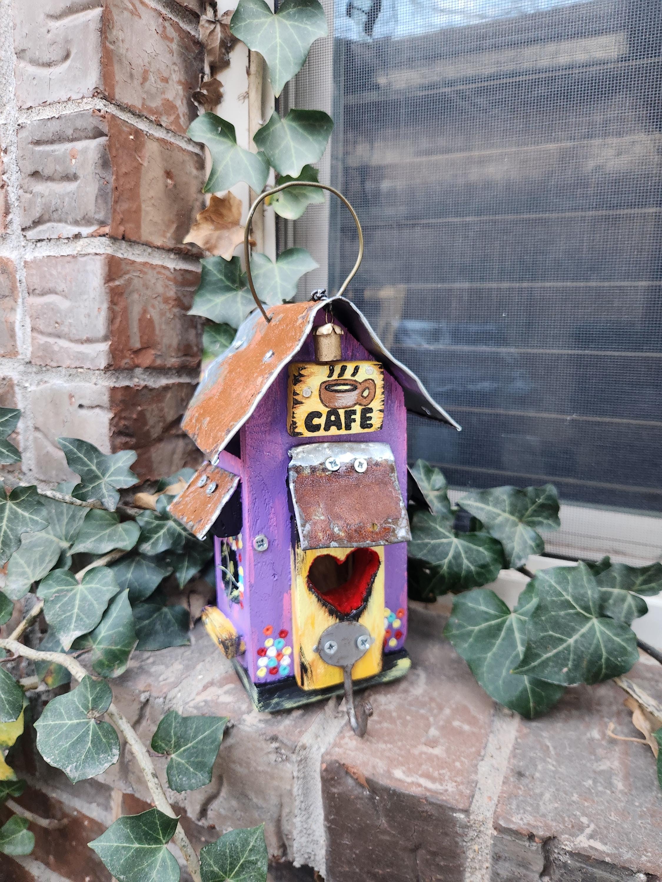 Rustic Small Farmhouse Coffee Shop Cafe Birdhouse - Etsy
