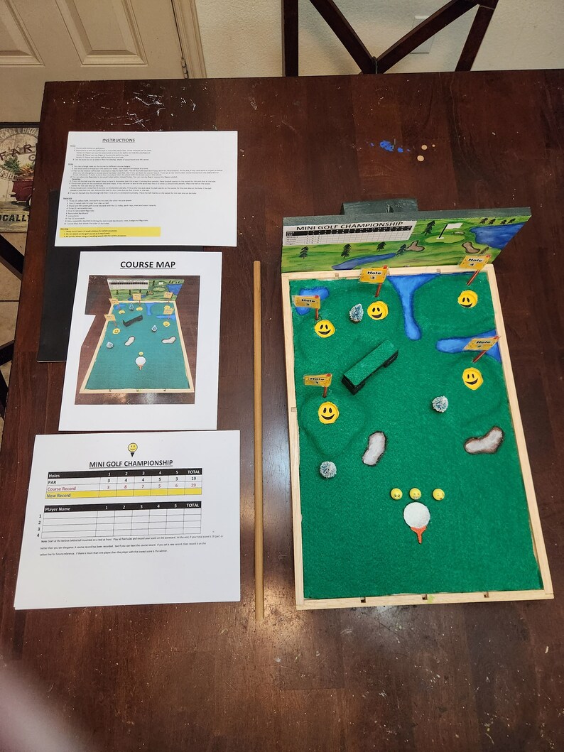 Miniature Golf Putt Putt Board Game - Etsy