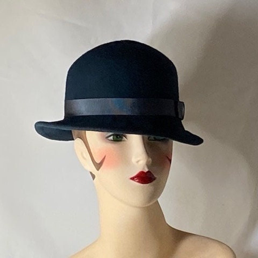 Deep Steel Blue Wool Felt Hat Fedora Derby Size 22 - Etsy