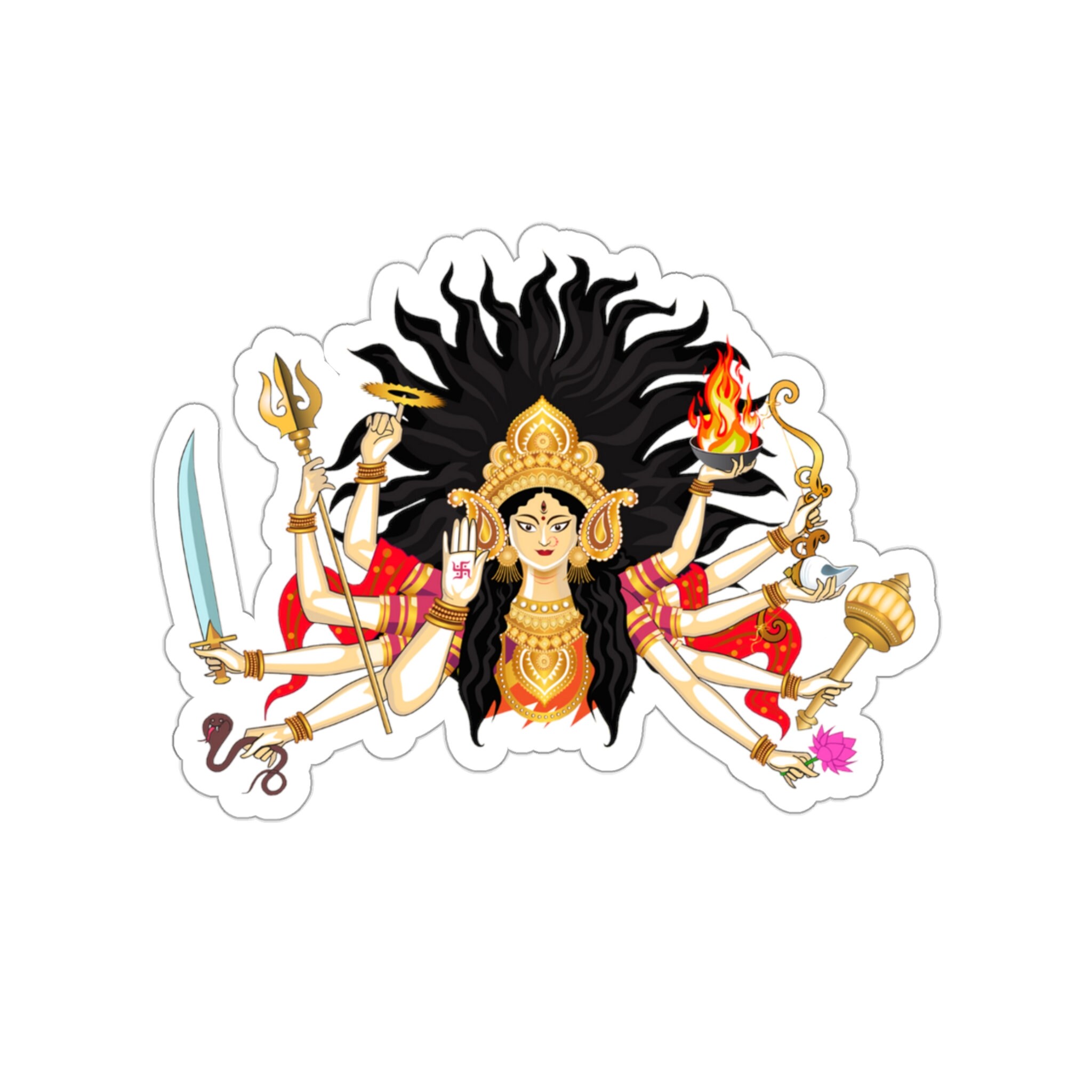 Mataji Sticker, Durga Maa, Laxmi Lucky Decal, Hindu God Sticker ...