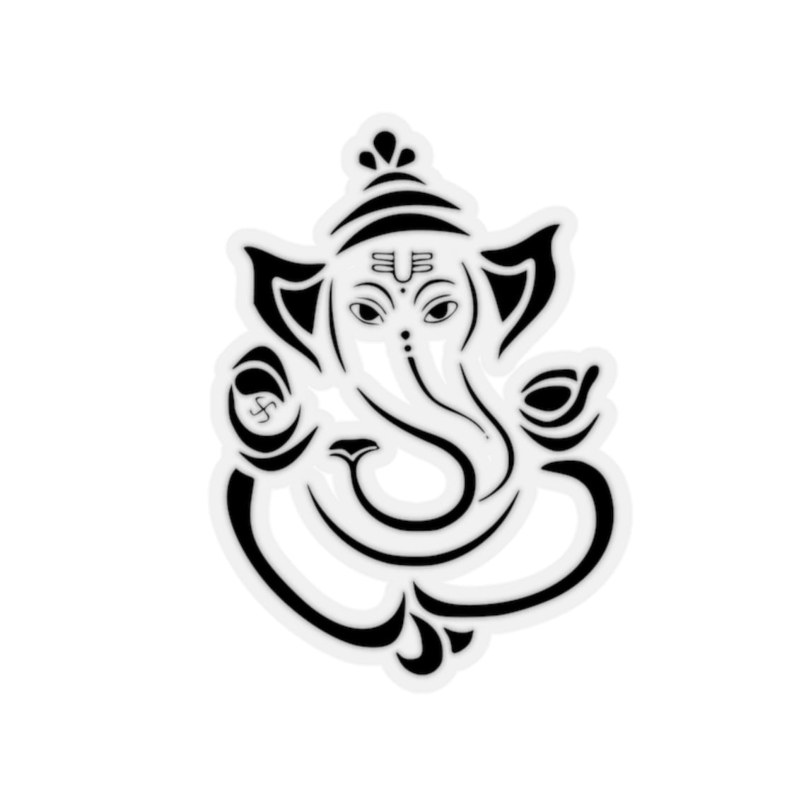 Ganesha Sticker, Eternal Bliss Logo, Ganesh Lucky Decal, Hindu God ...