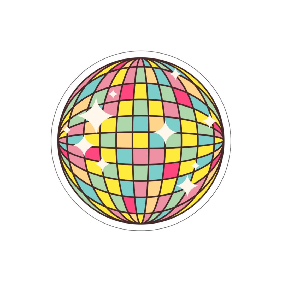Rainbow Disco Ball, Party Sticker, Disco Sticker, Dance, Party Decal ...