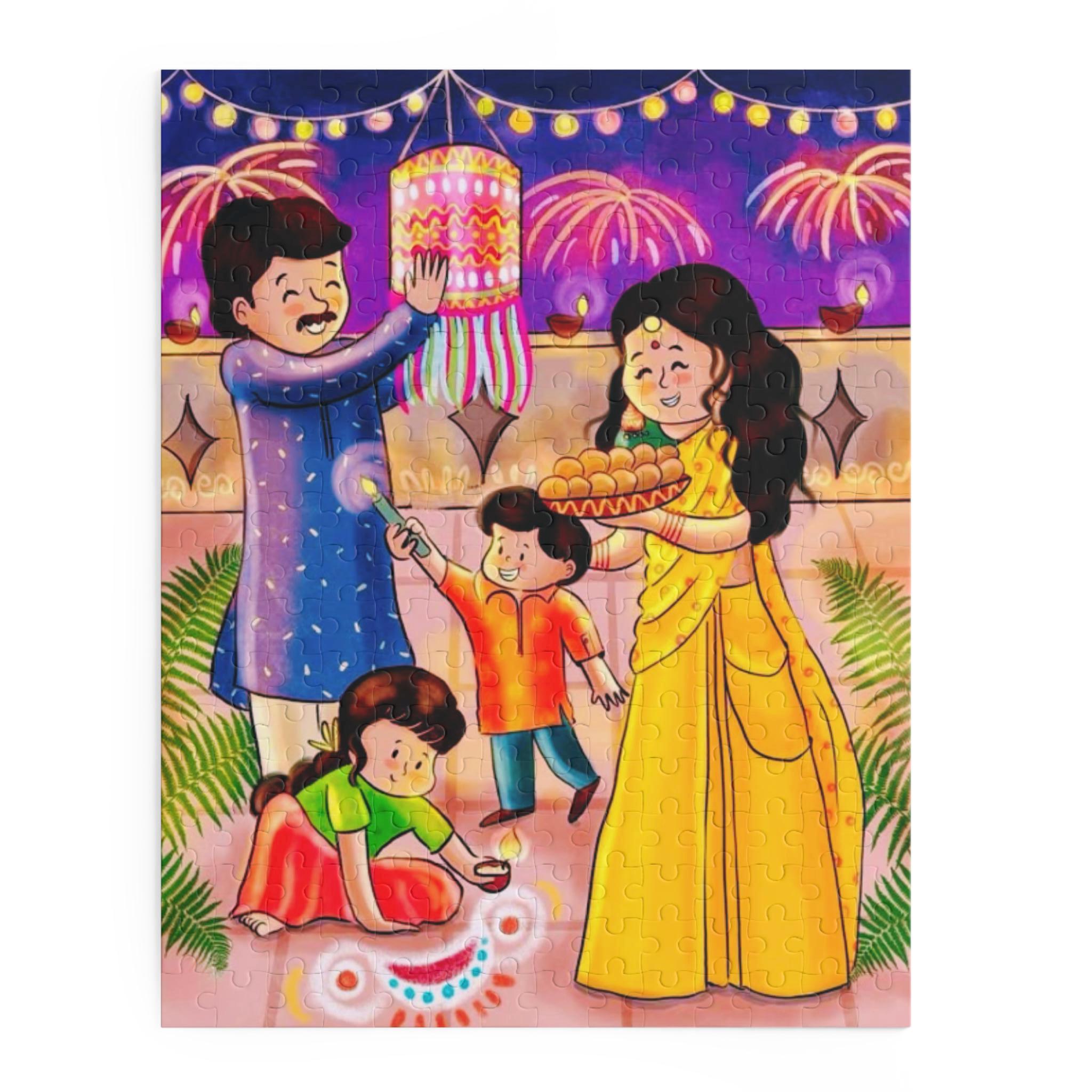 Happy Diwali Puzzle Hindi Festival Gift Game Puzzle Holi Gift Indian ...