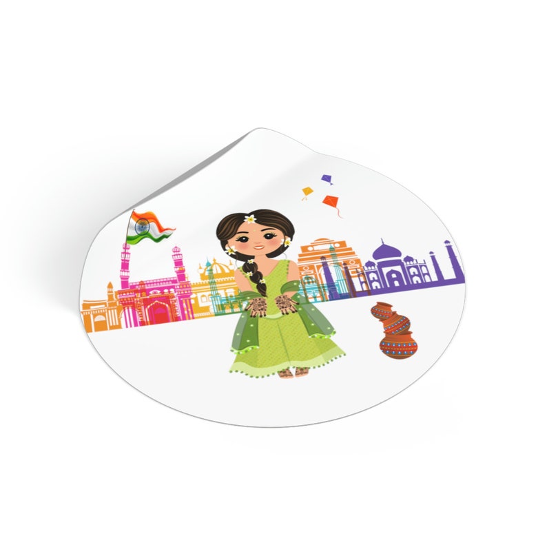 Indian Desi Girl Sticker, Hindu, Indian Flag, Holi, Hinduism, Sari ...