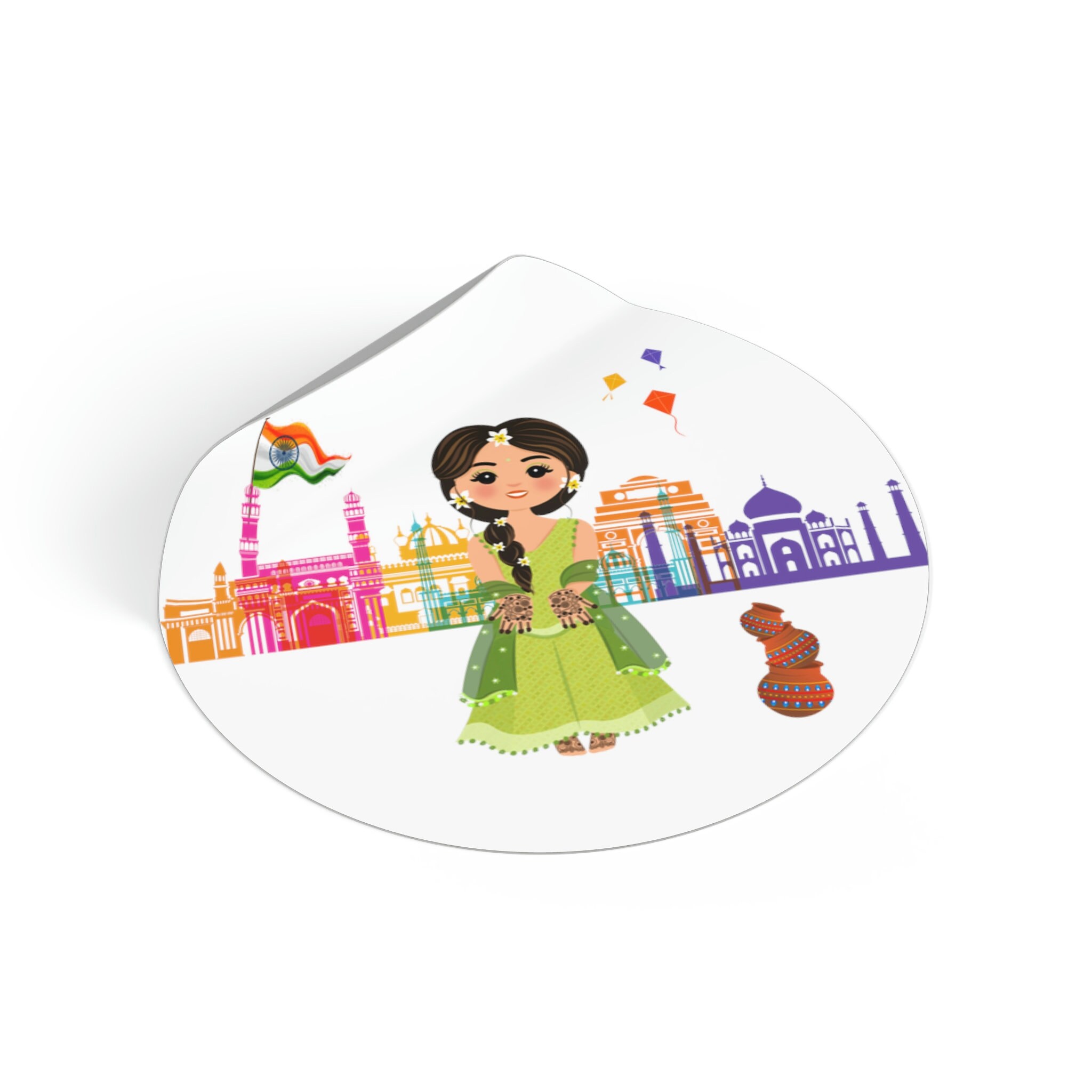 Indian Desi Girl Sticker, Hindu, Indian Flag, Holi, Hinduism, Sari ...