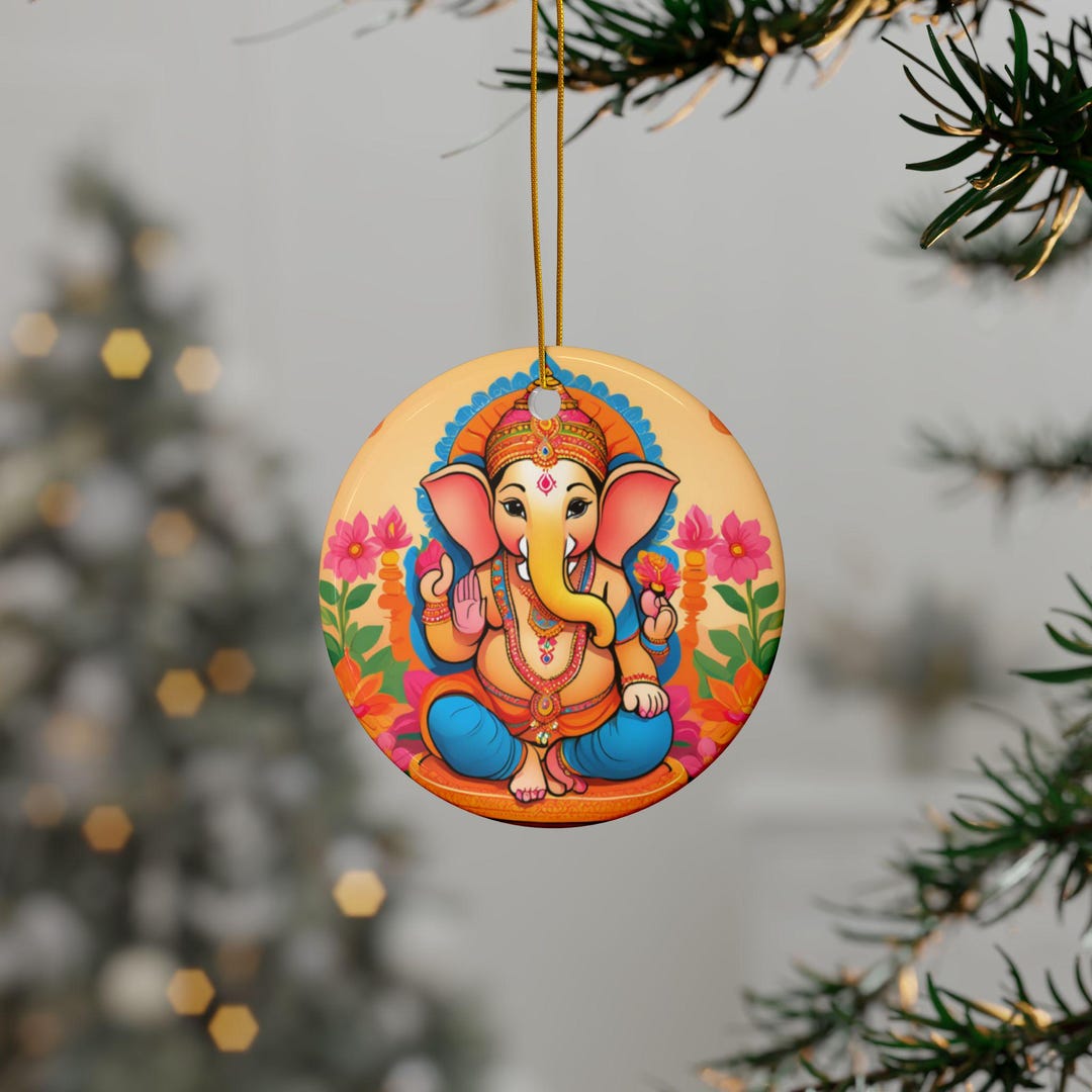 Ceramic Ornaments, Baby Ganesha Christmas Decoration, 2-side Print ...