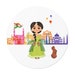 Indian Desi Girl Sticker, Hindu, Indian Flag, Holi, Hinduism, Sari ...