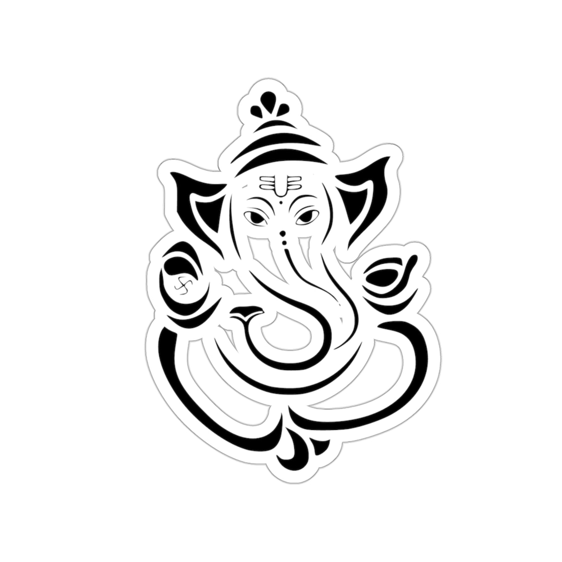 Ganesha Sticker, Eternal Bliss Logo, Ganesh Lucky Decal, Hindu God ...