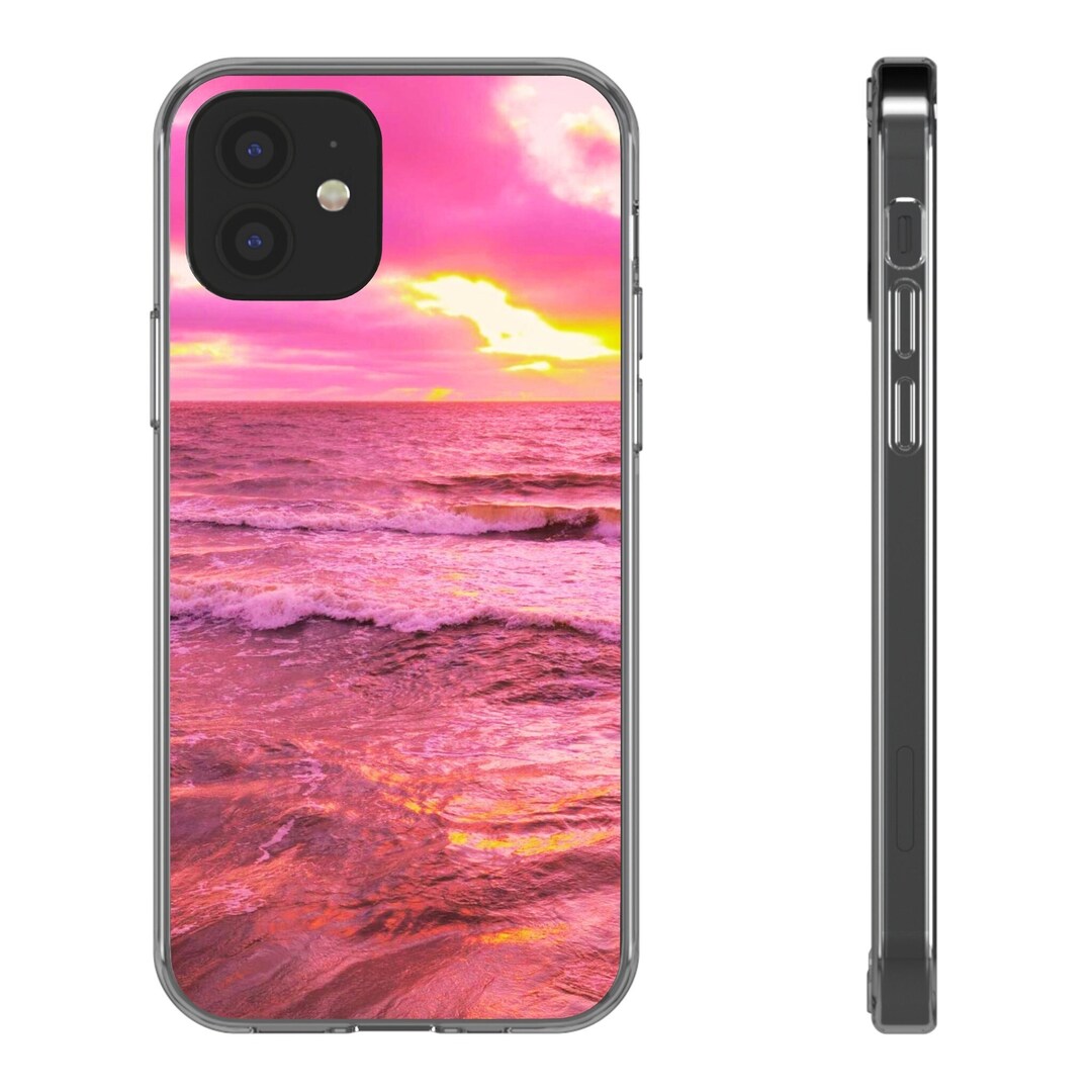 Beach, Sunset, Pink, Aesthetic, Phone Case, Beach Lover, Pink Sand, Sky ...