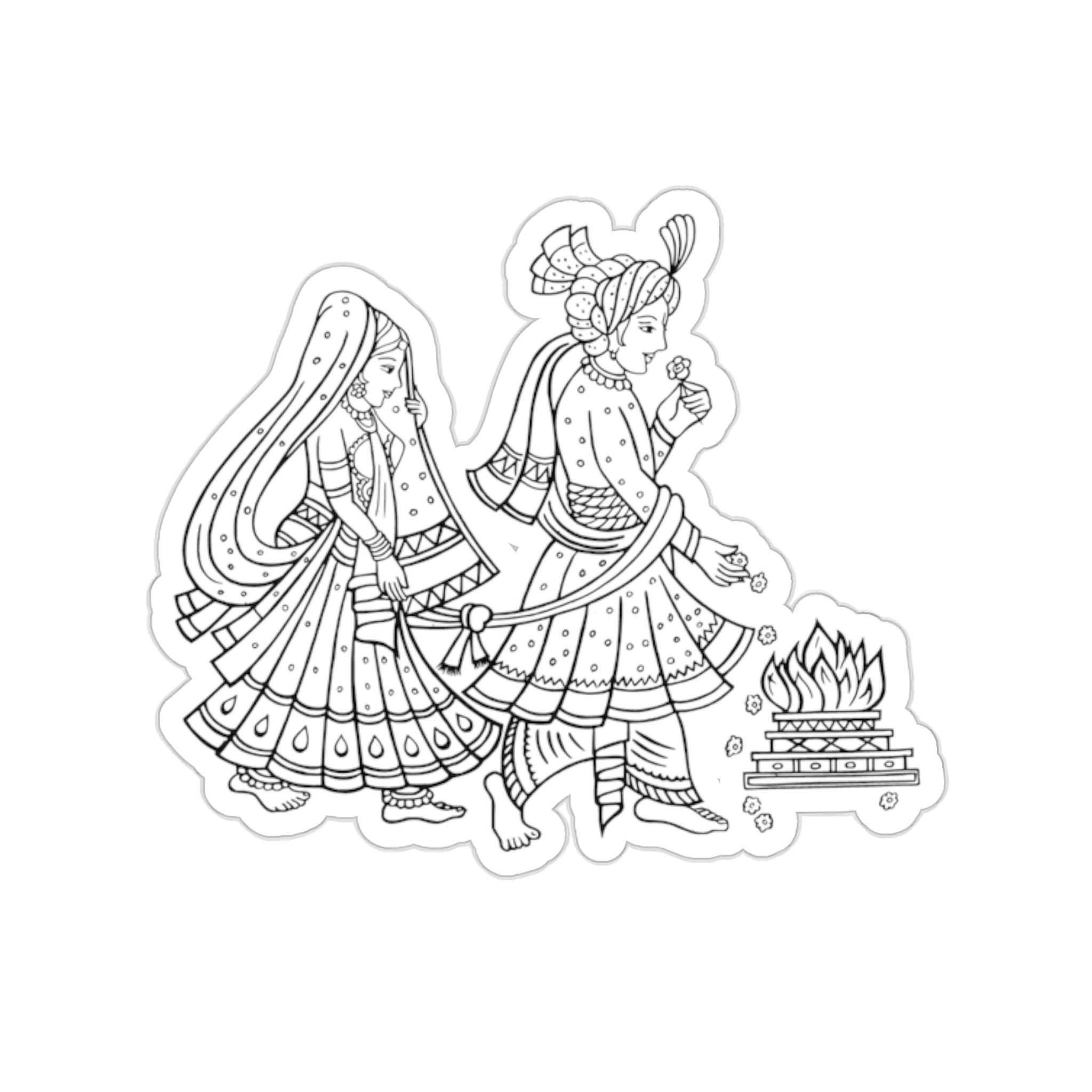 Indian Couple, Desi, Hindu Desi Couple Sticker, Hindu, Indian, Decal ...