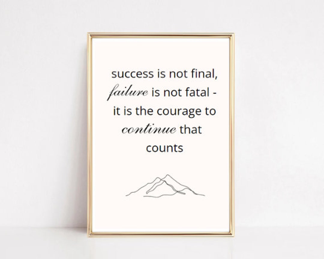 Success, Winston Churchill Quote, Home Office Decor, Motivational ...