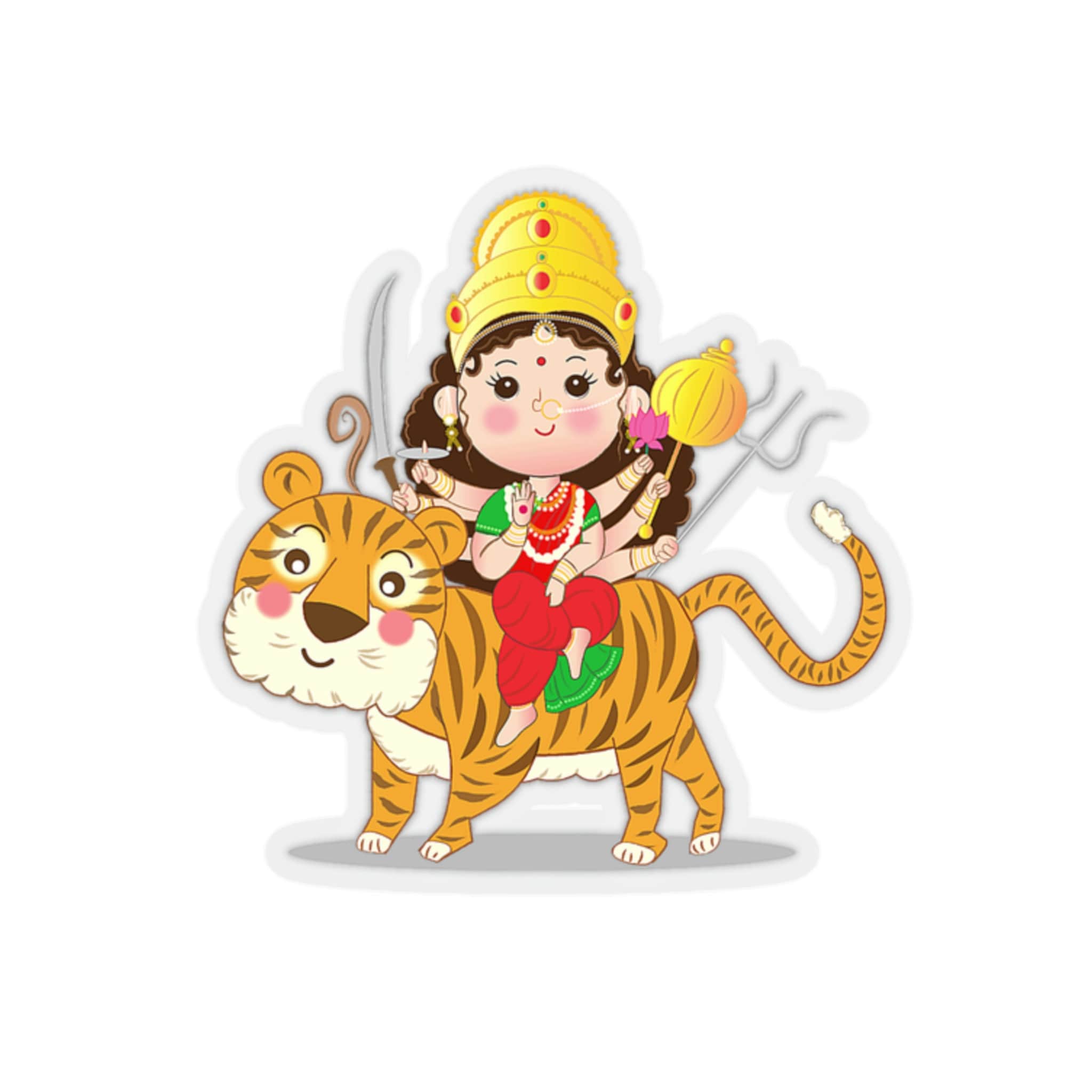 Durga Ma Sticker, Hindu Journal Sticker, Transparent, Hindu Deity ...