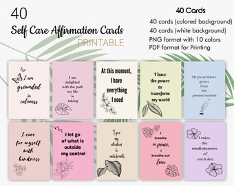 100 Affirmation Cards Digital Download, Mindfulness Affirmations Deck ...