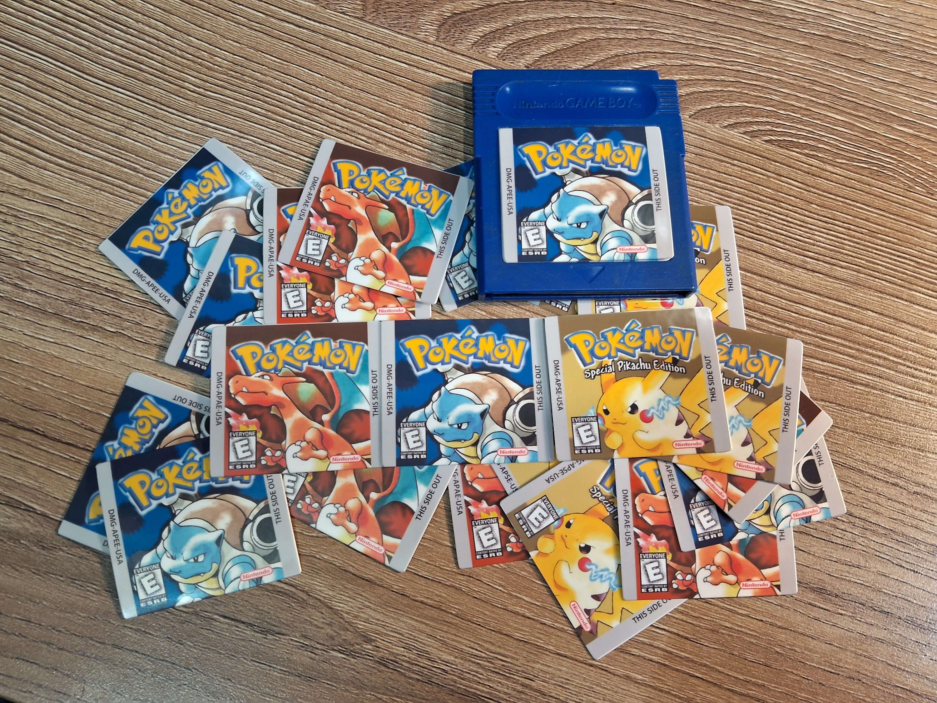 Pokemon Game Boy Replacement Labels for Gen 1 Games, Your Choice or ...