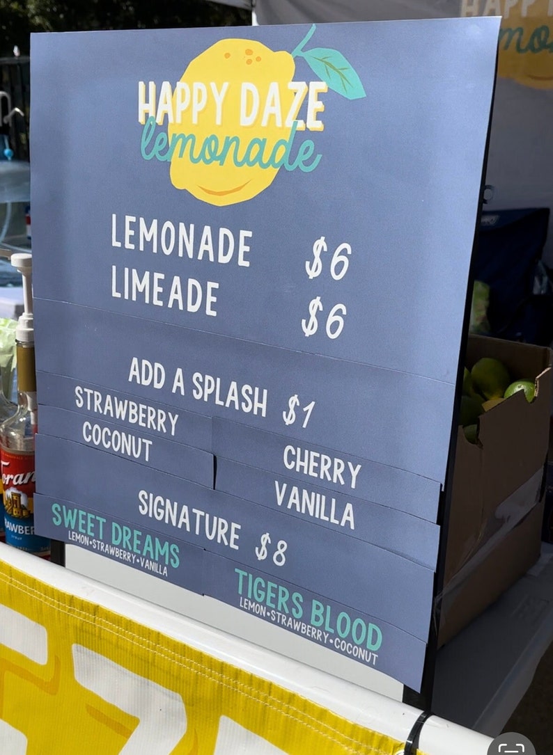 Lemonade Sign Template Download Vendor Market Small Business Template ...