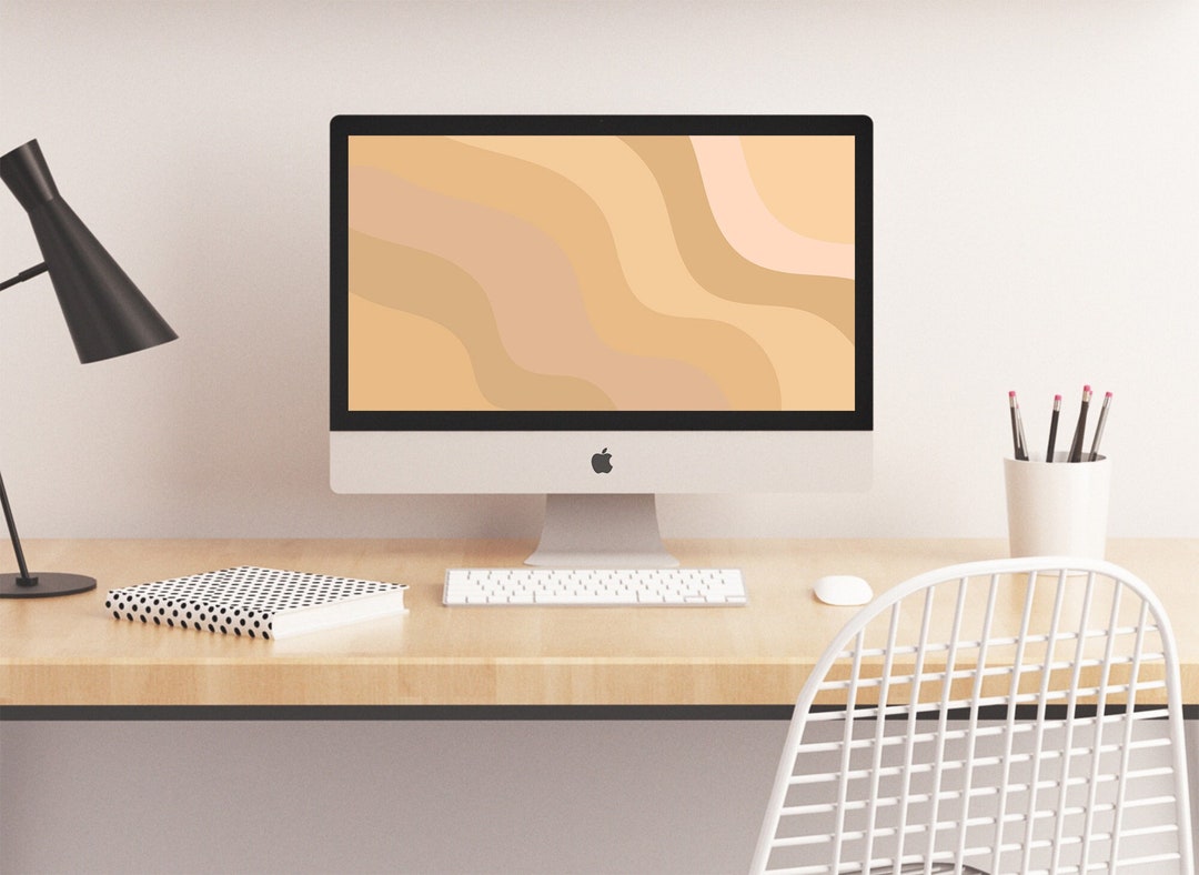 Desktop Wallpaper Boho Neutral - Abstract Minimalist | Computer/pc ...