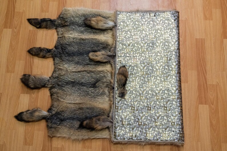 Taxidermy Rug Jackal Real Stuffed Mount Fur Mammal New Carpet Home ...