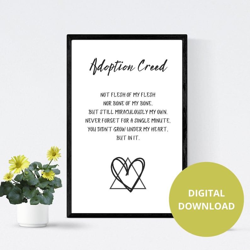 Adoption Creed | Adoption Printable | Adoption Gift | Adoption Quote ...