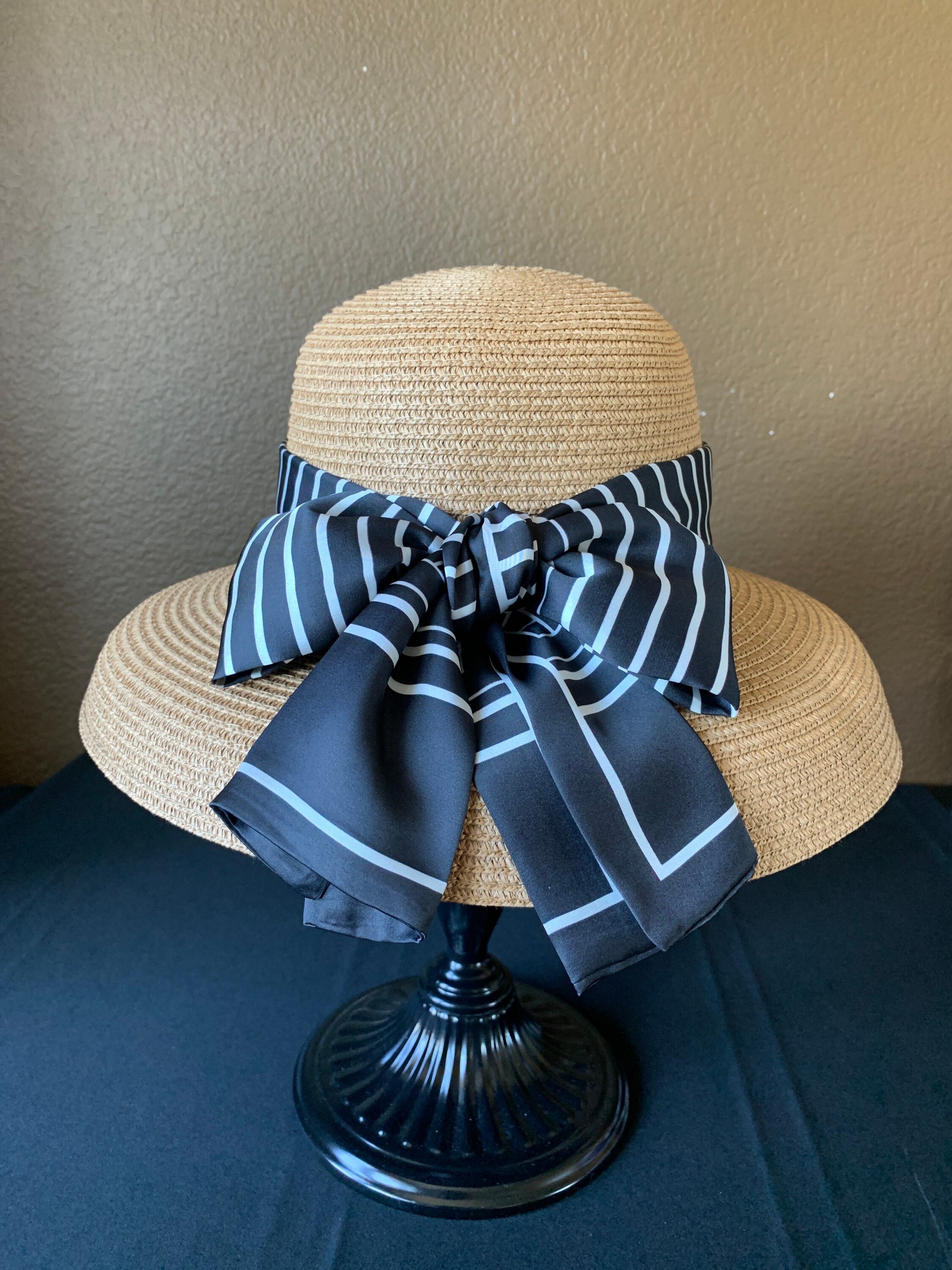 Milano Elegant Bell Shaped Hat, Wide Brim Lampshade Hat, Retro Straw ...