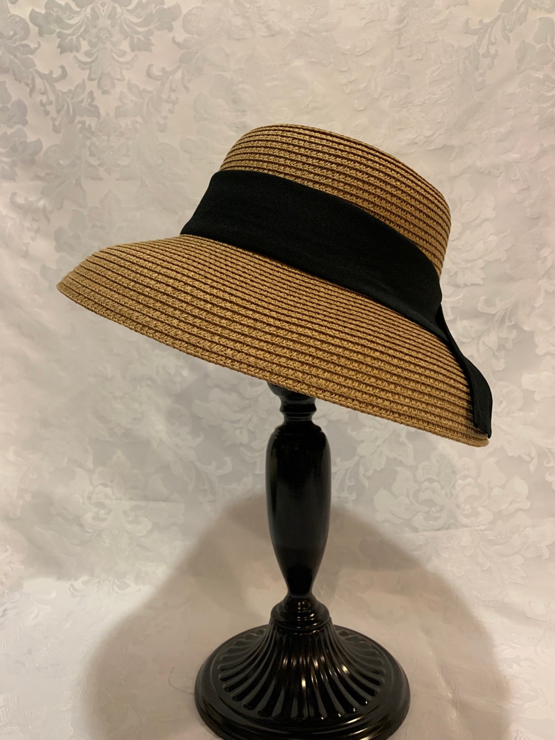 Short Ribbon Hat, Elegant Bell Shaped Hat, Medium Brim Lampshade Hat ...