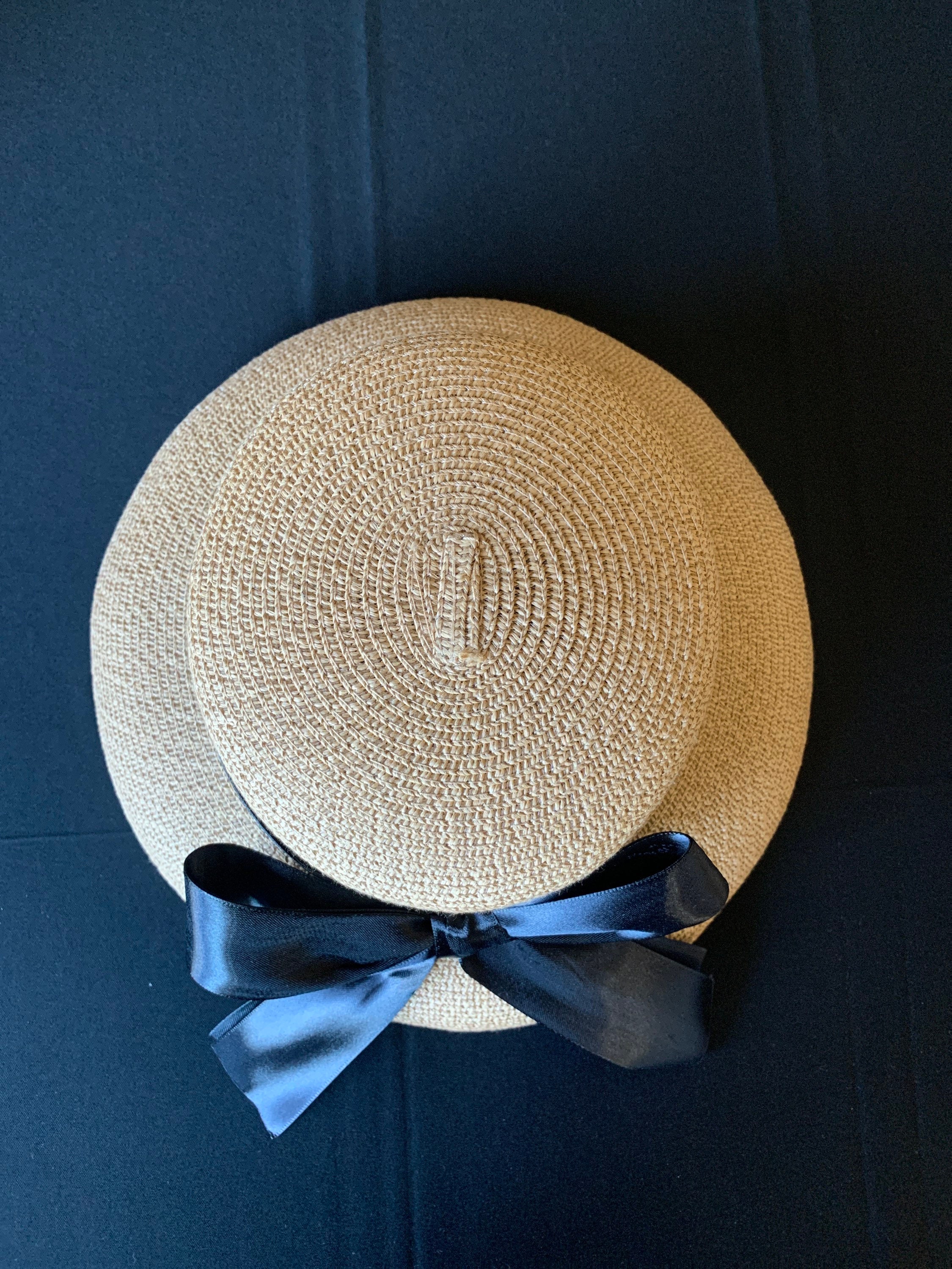 Crete-elegant Bell Shaped Hat, Medium Brim Lampshade Hat, Retro Straw ...