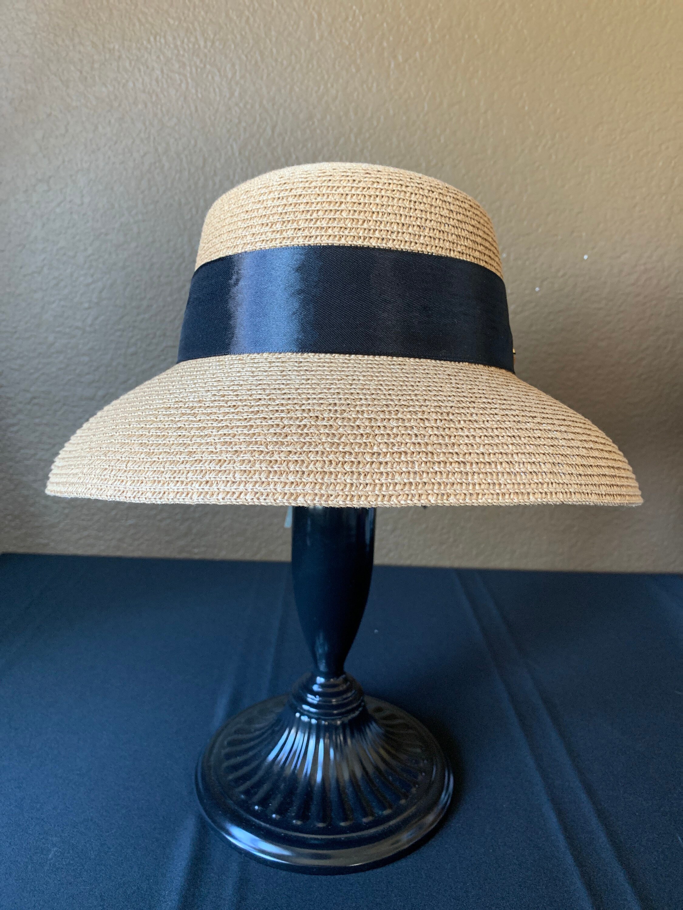 Crete-elegant Bell Shaped Hat, Medium Brim Lampshade Hat, Retro Straw ...