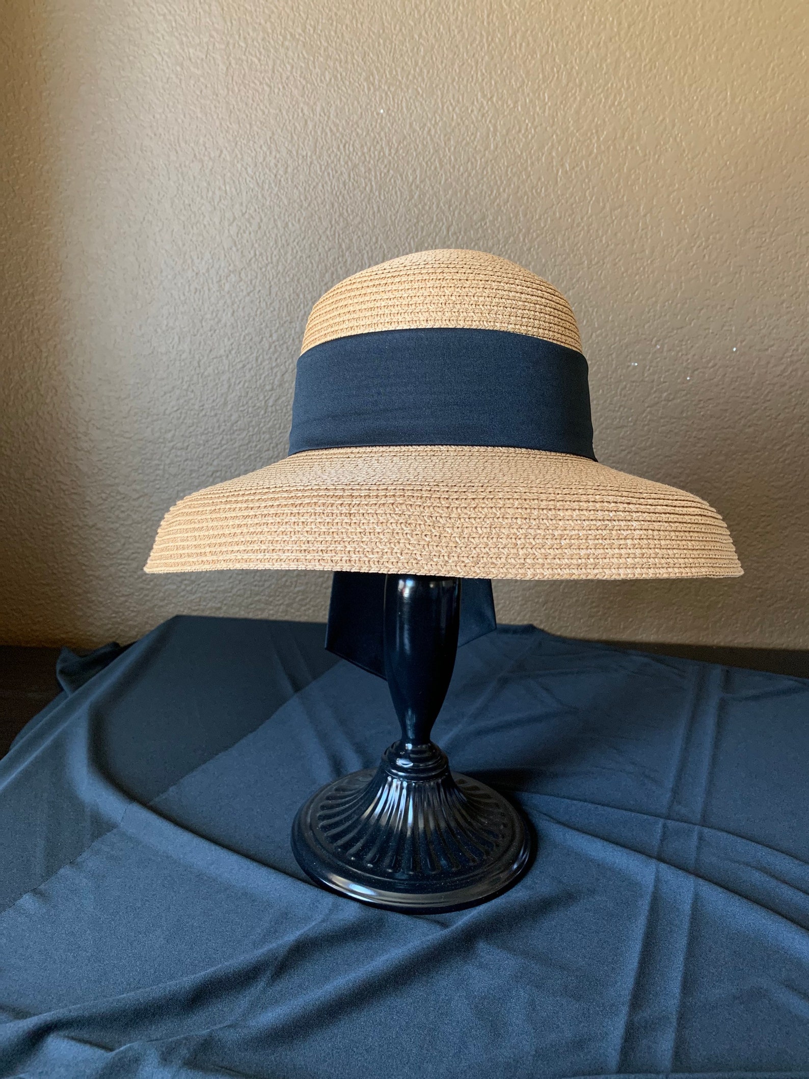 Rome Elegant Bell Shaped Hat, Wide Brim Lampshade Hat, Retro Straw Hat ...