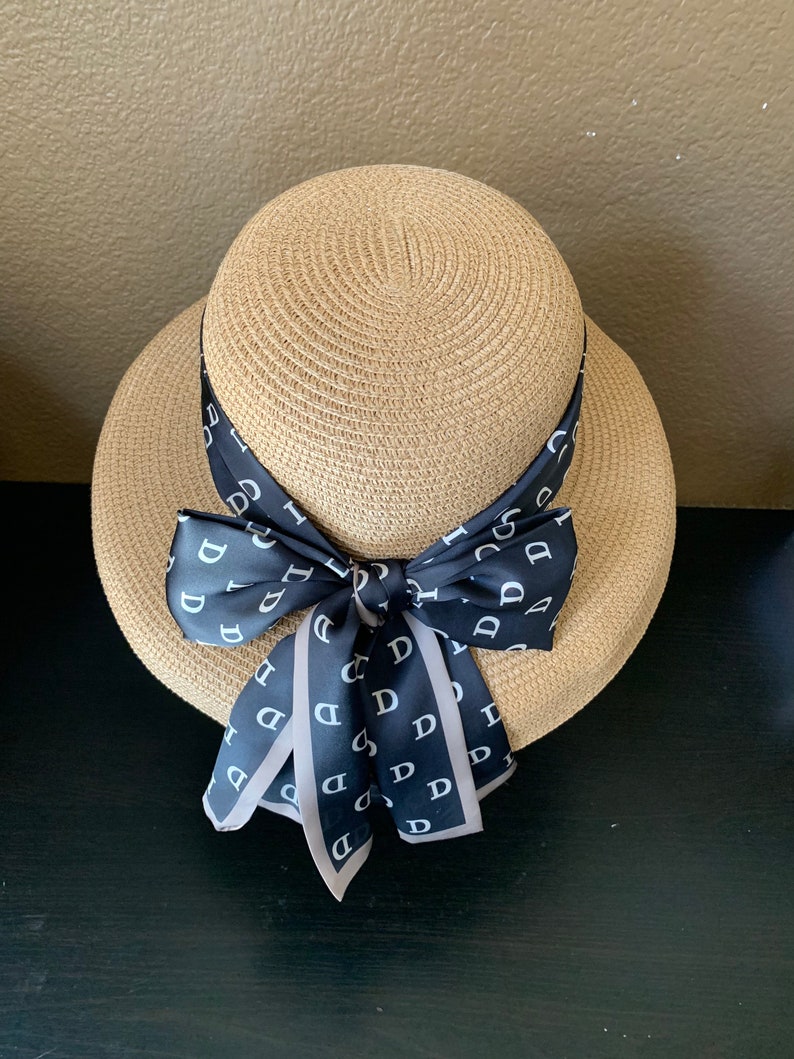 Santorini Elegant Bell Shaped Hat, Wide Brim Lampshade Hat, Retro Straw ...