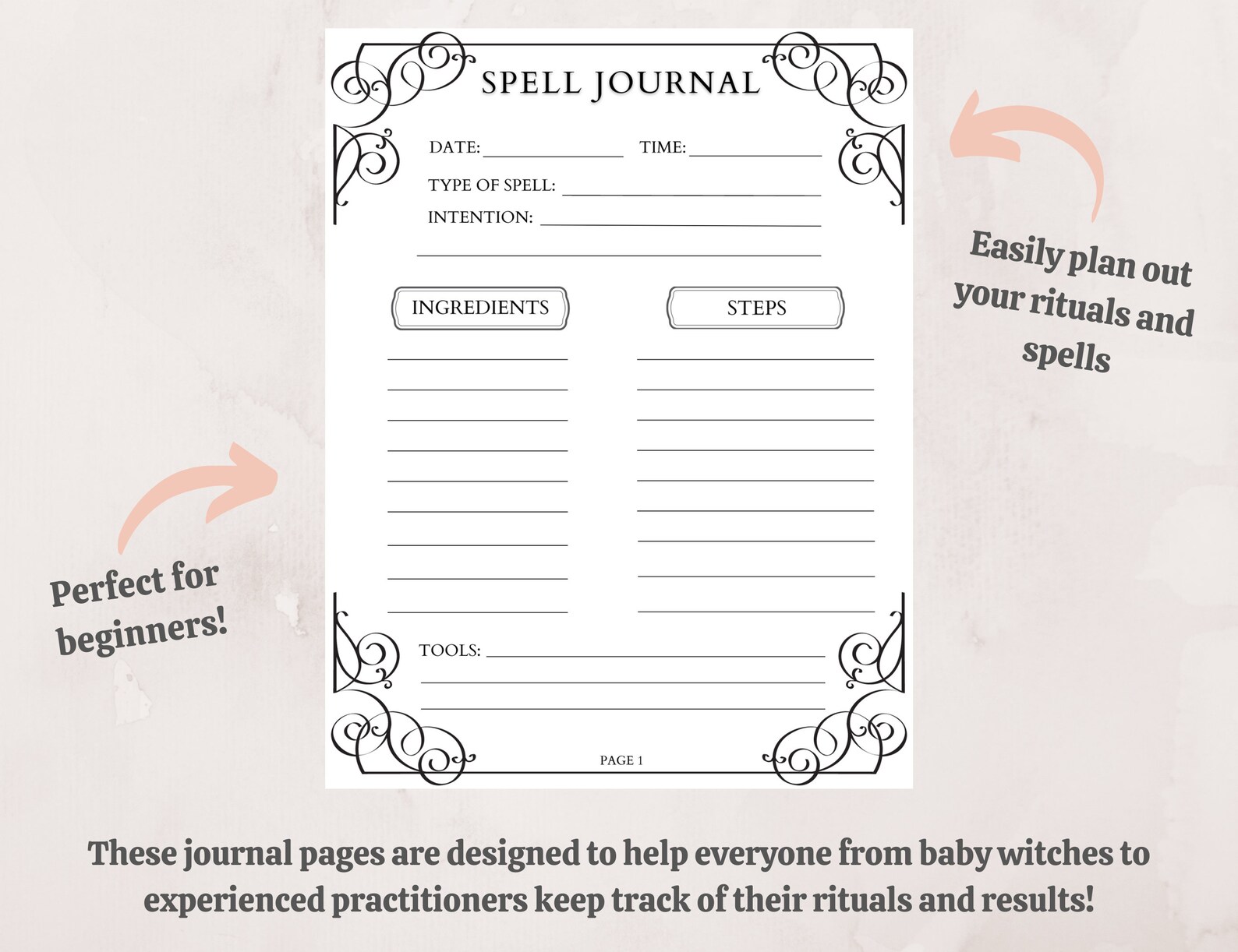 Spell Journal Pages ︱fillable Spell Book ︱book of Shadows ︱ Grimoire - Etsy