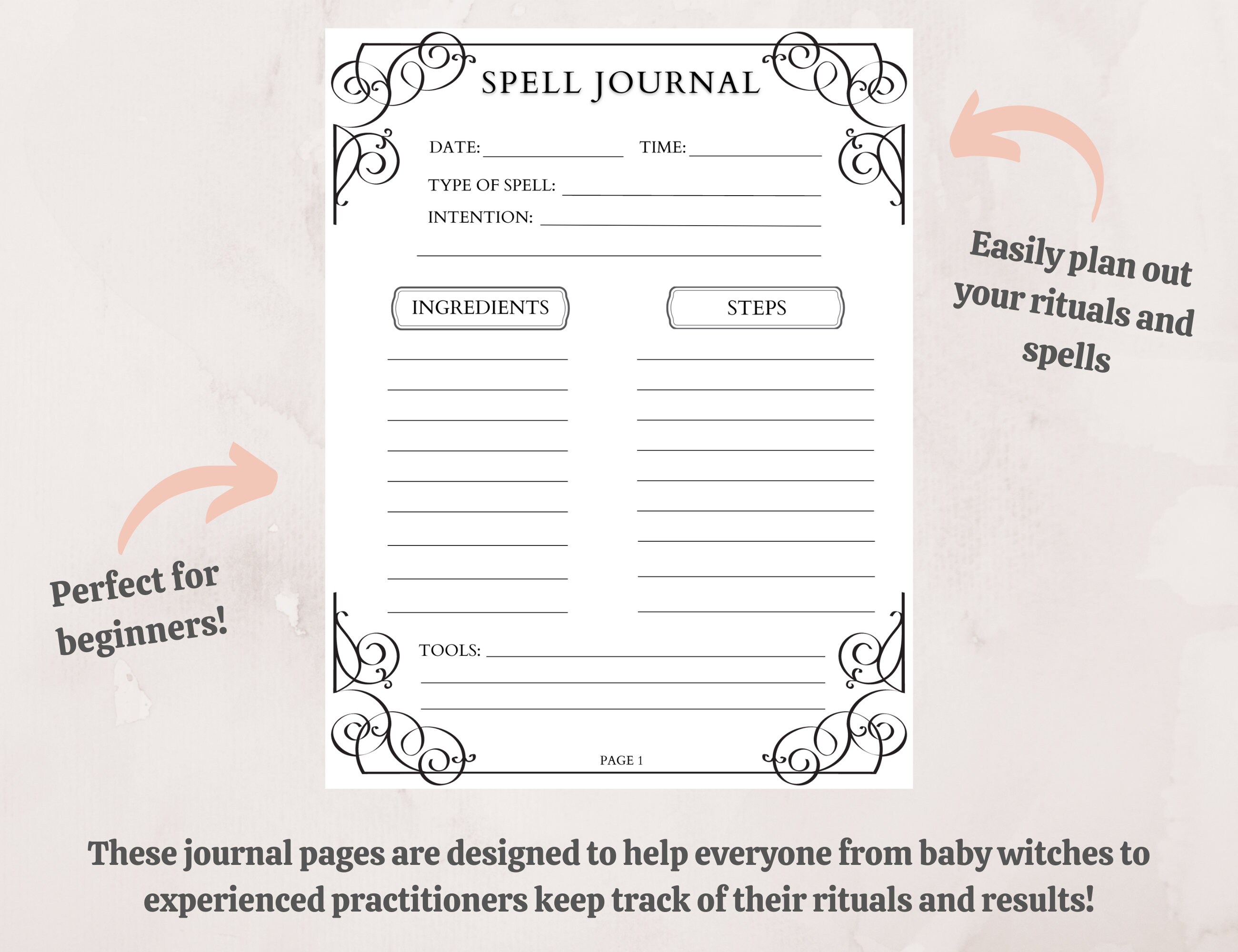 Spell Journal Pages ︱fillable Spell Book ︱book of Shadows ︱ Grimoire - Etsy