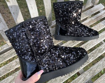Rainbow Sequin Boots - Etsy