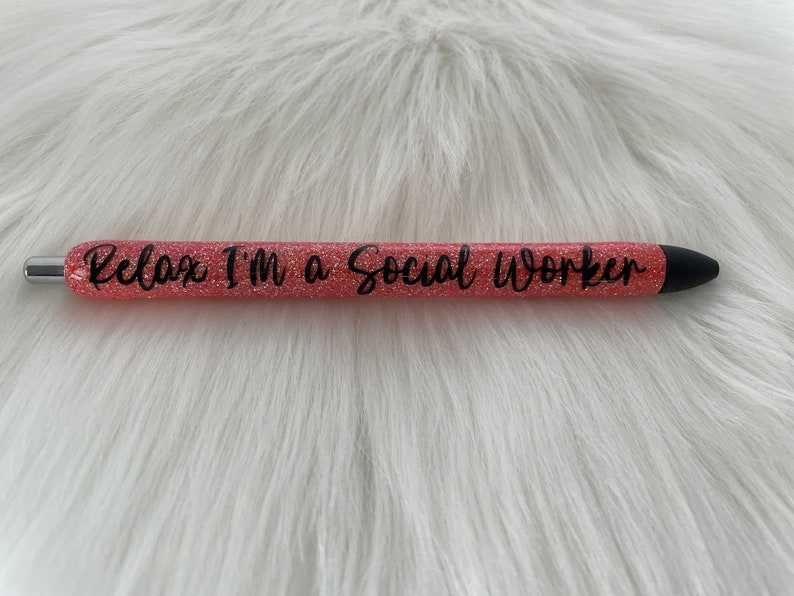 Glitter Refillable Pens. Social Work Mental Health. - Etsy