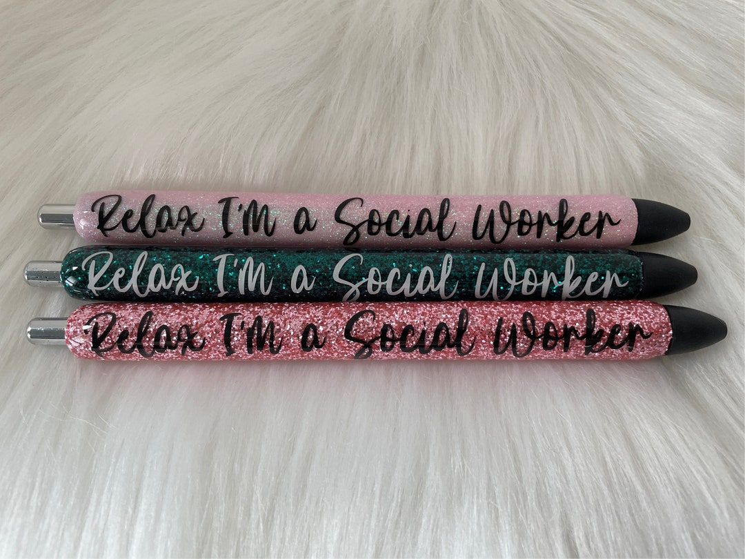 Glitter Refillable Pens. Social Work Mental Health. - Etsy