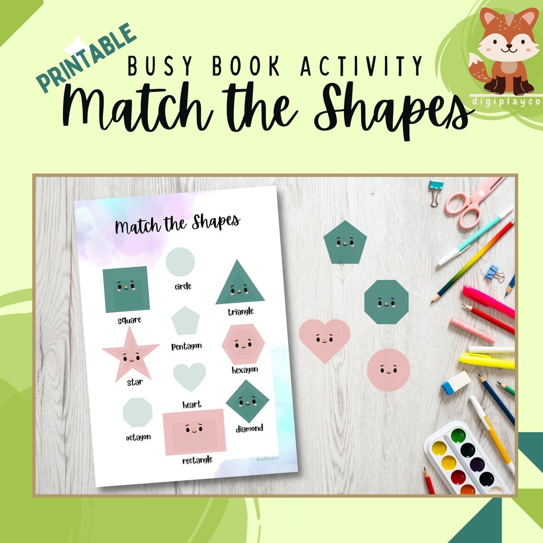 Shape Matching Activity Learning Shapes Toddler Activity - Etsy