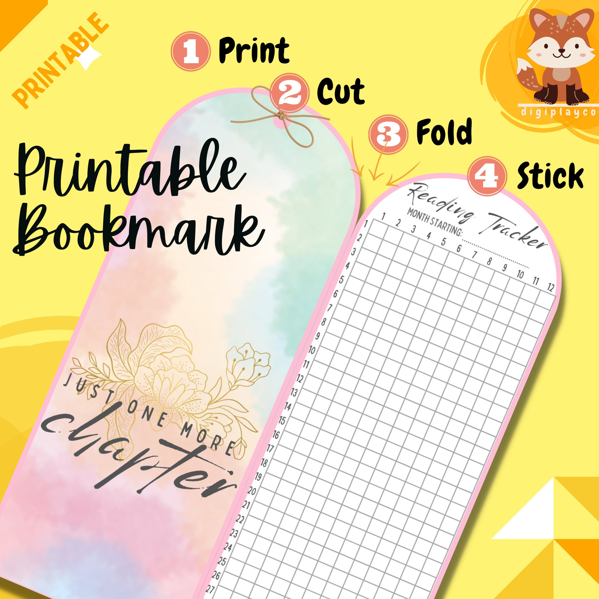 Floral Reading Tracker Printable Bookmark, Gifts for Her, Handmade ...