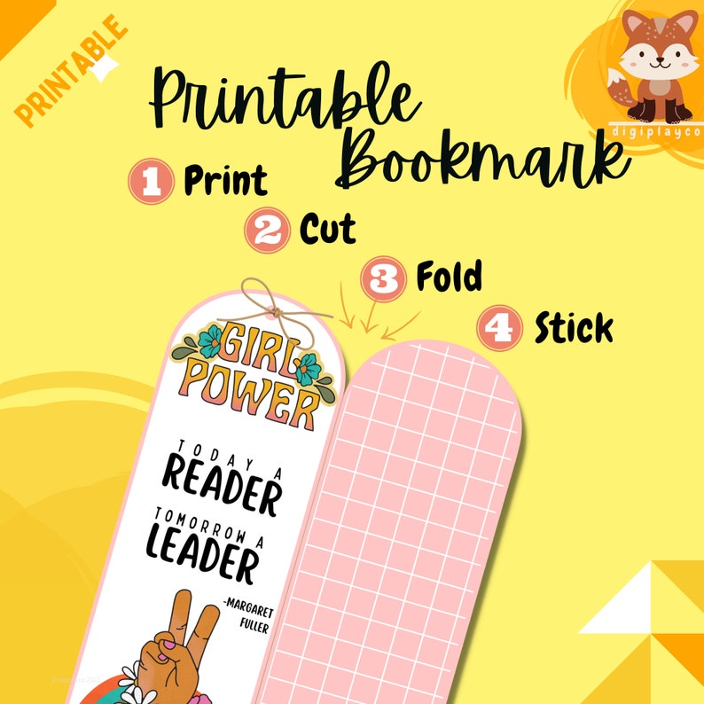 Girl Power Printable Bookmark, Girl Gang, Handmade Bookmark, Digital ...