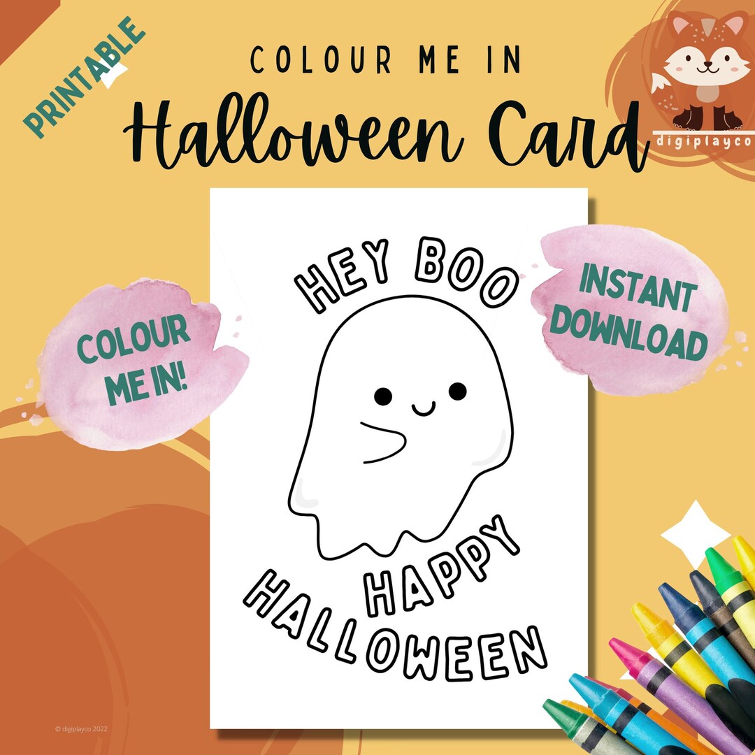 Happy Halloween Card Printable Colour in Kids, Toddler Activity ...