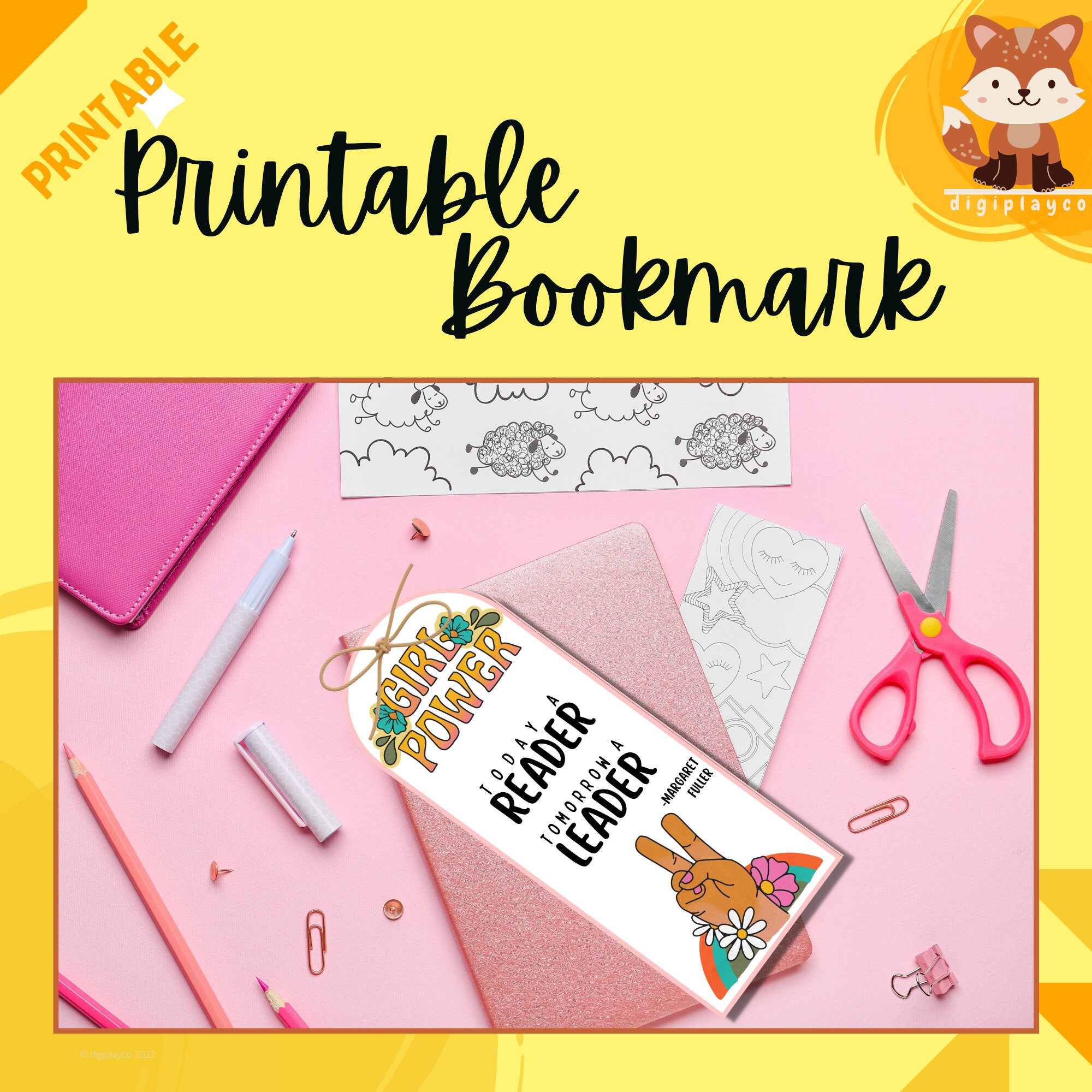 Girl Power Printable Bookmark, Girl Gang, Handmade Bookmark, Digital ...