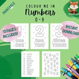 Numbers Colouring Printable | Numbers 0-9 | Quiet Book | Busy Book ...