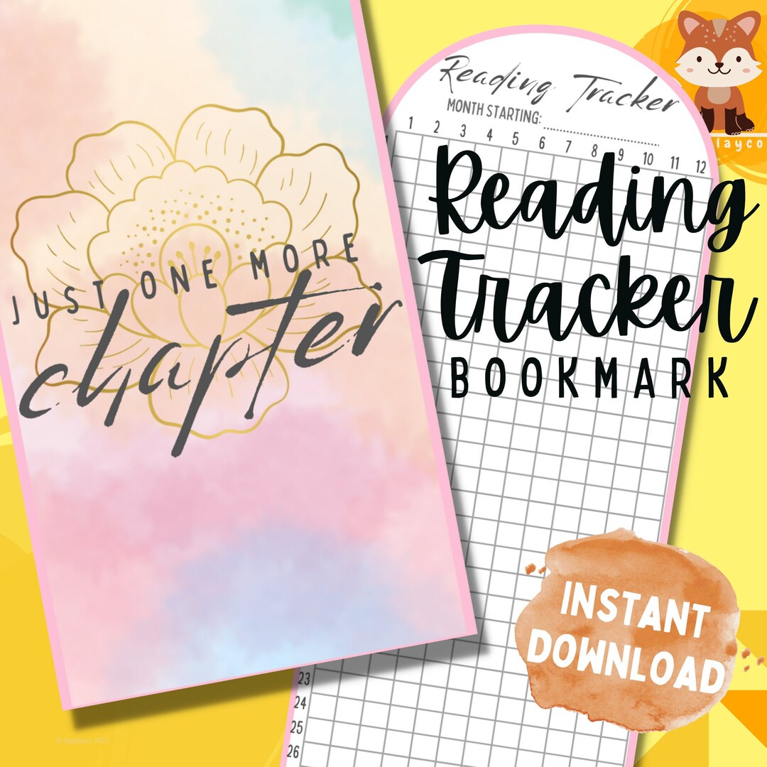 Printable Bookmark With Reading Tracker Log, Floral Handmade Bookmark ...
