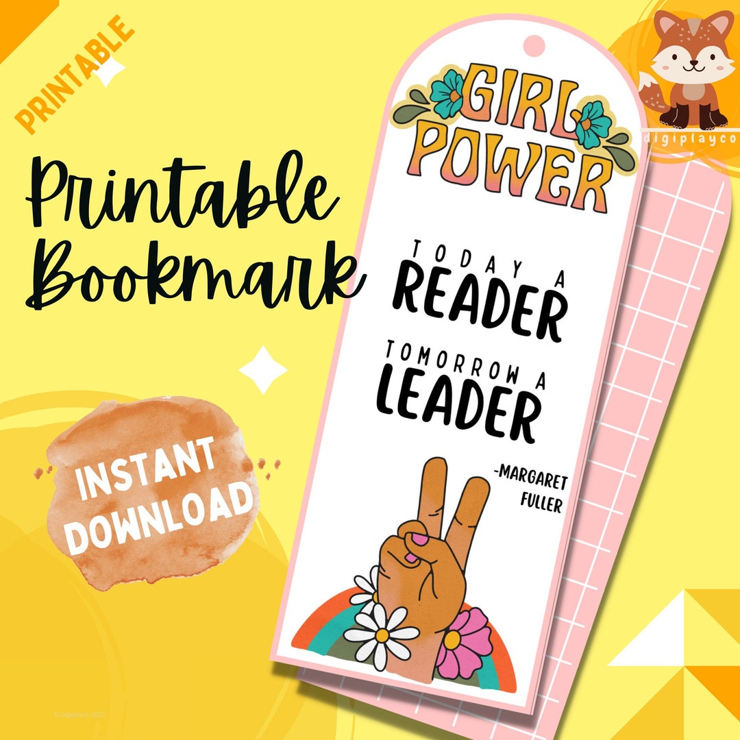 Girl Power Printable Bookmark, Girl Gang, Handmade Bookmark, Digital ...