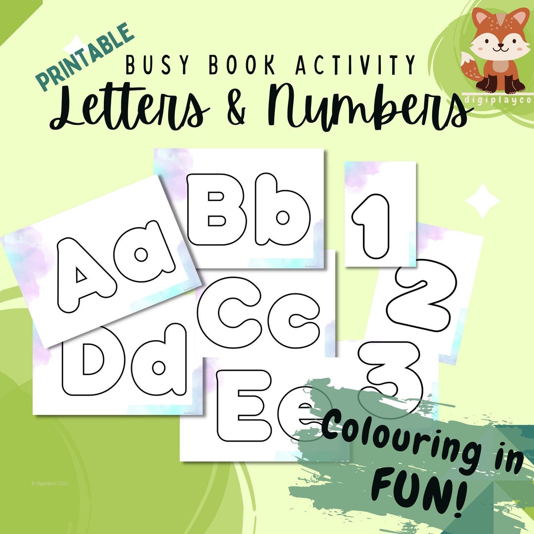 Learn Letters and Numbers Colouring Printable | Quiet Book | Busy Book ...