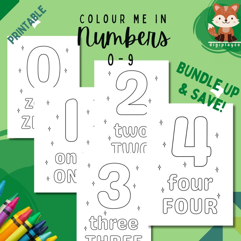 Numbers Colouring Printable | Numbers 0-9 | Quiet Book | Busy Book ...