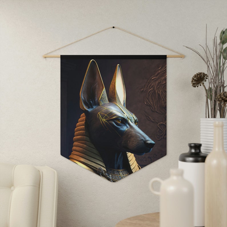Egyptian God Anubis Art Hanging, Pennant Wall Art, 18"x21" Inch Poly ...