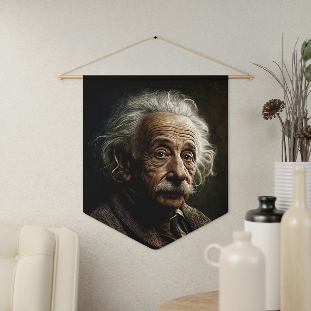 Albert Einstein Art Wall Hanging, Pennant Wall Hanging, 18"x21" Inch ...