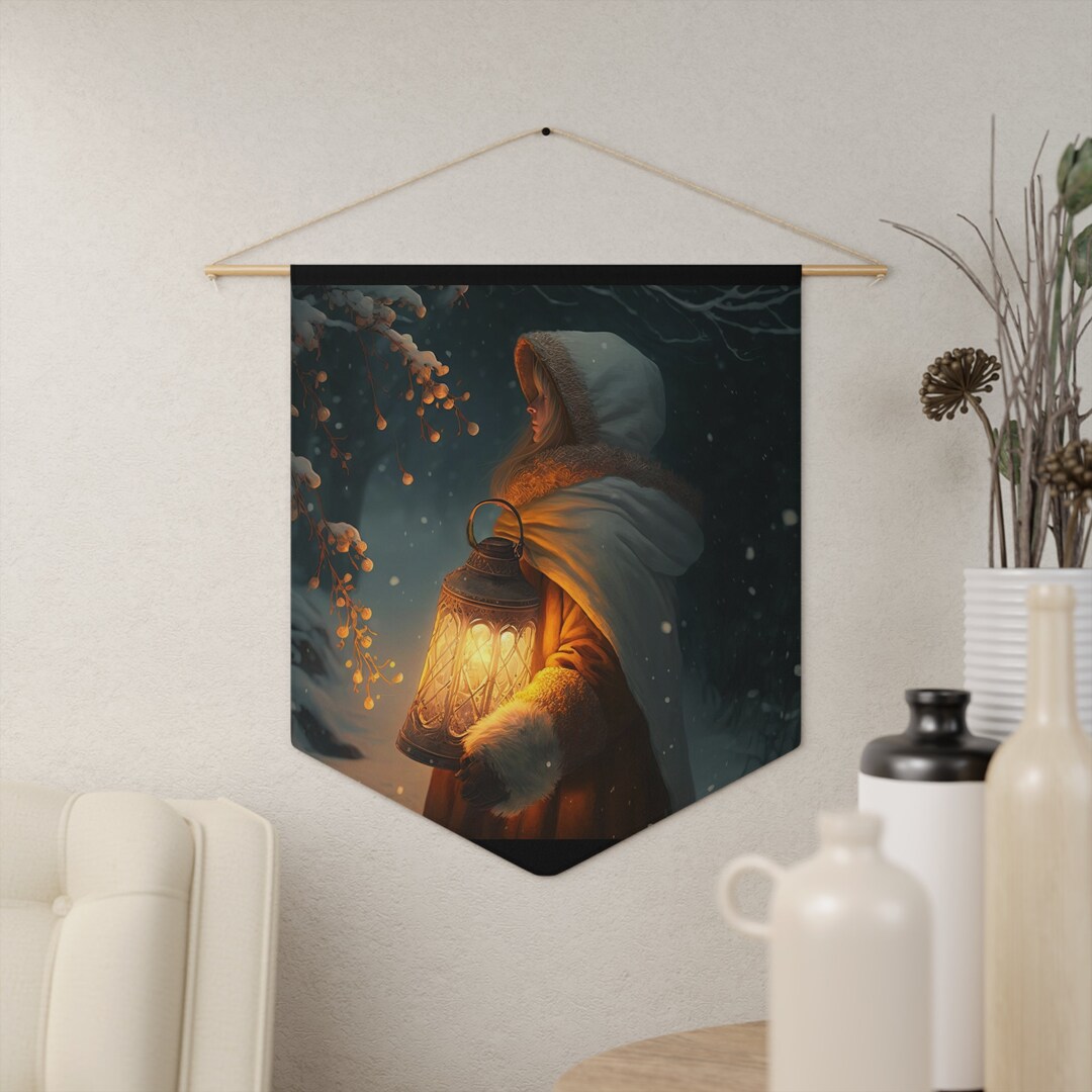 Winter Solstice Wall Hanging, Pennant Wall Hanging, 18"x21" Inch Poly ...