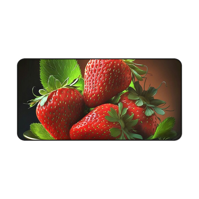 LARGE Strawberries Desk Mat, 3 Sizes Non Slip Desk Pad, Office Computer ...