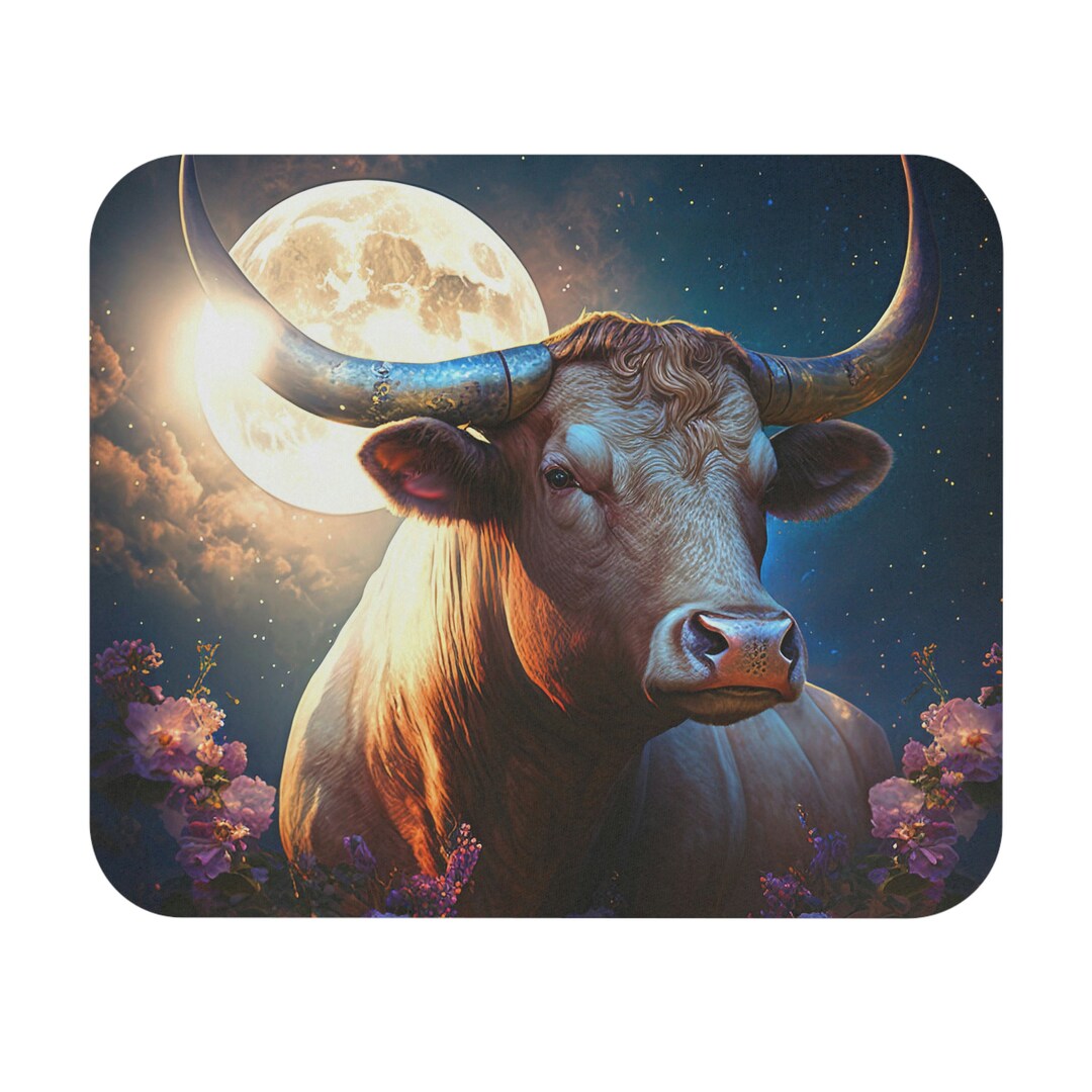 Taurus Bull Mouse Pad, 9"x8" Zodiac Taurus Mouse Pad, Tech Computer Pad ...