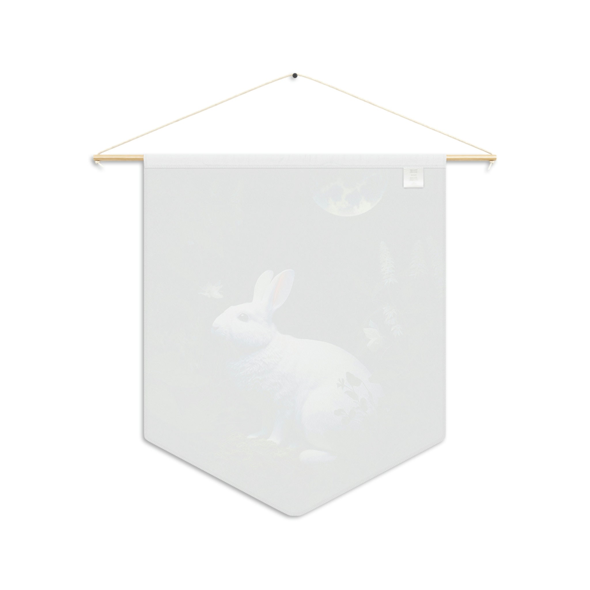White Rabbit Moon Art Wall Hanging, Pennant Wall Hanging, 18"x21" Inch ...