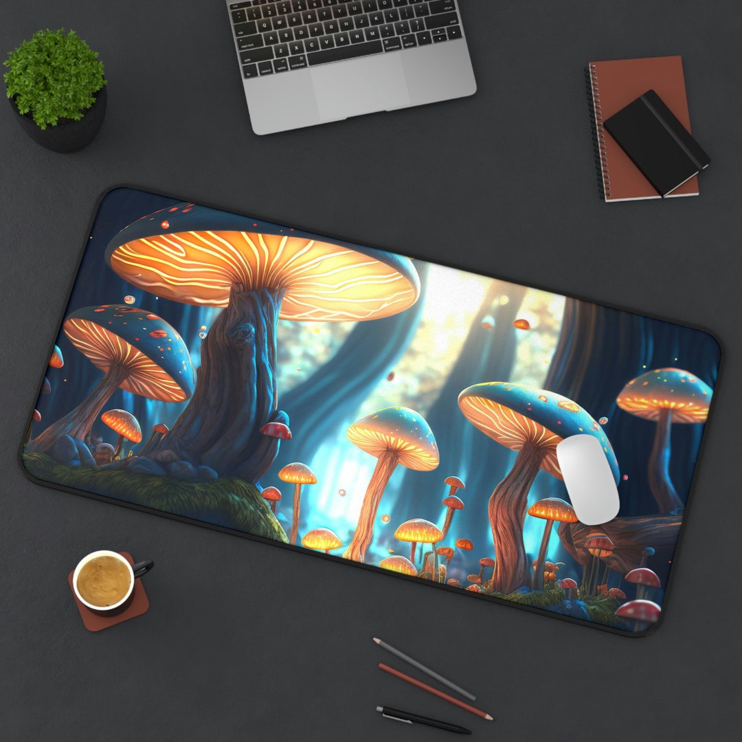 LARGE Mushrooms Desk Mat, 3 Sizes Non Slip Desk Pad, Office Computer ...